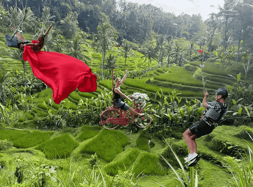 Book Ubud Zipline Swing SkyBike in Bali Rice Terrace Private Tour ...
